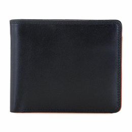 mywalit Geldbörse RFID Leder 11 cm black/orange