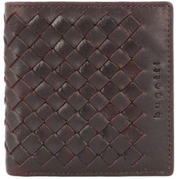 Bugatti Woven Geldbörse Leder 11 cm dunkelbraun