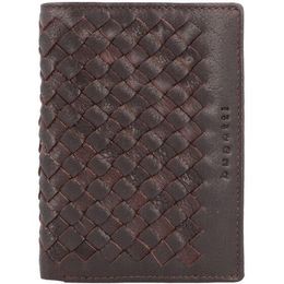 Bugatti Woven Geldbörse Leder 10 cm dunkelbraun