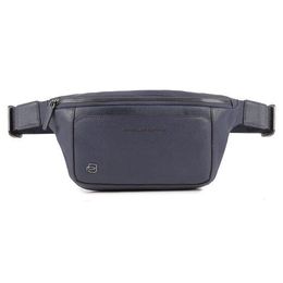 Piquadro Black Square Gürteltasche Leder 31 cm blue4