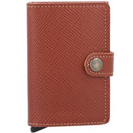 Secrid Miniwallet Saffiano Kreditkartenetui RFID Leder 6,5 cm caramel