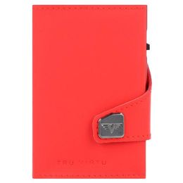 Tru Virtu Click & Slide Kreditkartenetui Geldbörse RFID Leder 6,5 cm matt-red