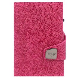 Tru Virtu Click & Slide Kreditkartenetui Geldbörse RFID Leder 6,5 cm fuchsia-silver