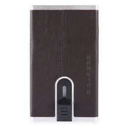 Piquadro Black Square Kreditkartenetui RFID Leder 6 cm dark brown
