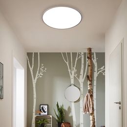 Wofi Linox LED Deckenleuchte mit Dimmer &Oslash; 100 H: 5 cm, silber/wei&szlig; 9457.01.70.7100