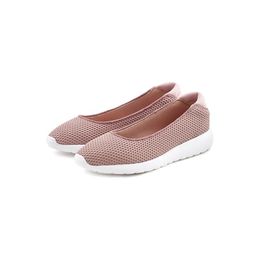 Lascana Ballerina 'Freizeitschuh, Slipper, Halbschuh, Slip-On-Sneaker,' pink Gr. 35 f&uuml;r Damen