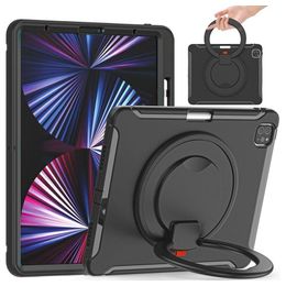 Wigento Tablet-Hülle Für Apple iPad Pro 12.9 2021 360 Grad Hybrid Outdoor Schutzhülle Case Schwarz Tasche Cover Etuis