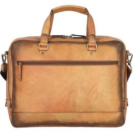 Jost Randers Aktentasche Leder 39 cm Laptopfach cognac