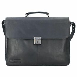 Plevier Navigator Decca Aktentasche Leder 44 cm Laptopfach schwarz