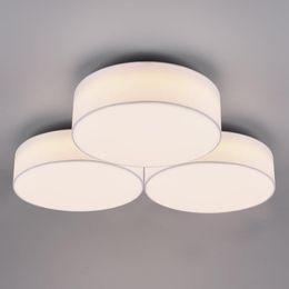 Trio Lugano LED Deckenleuchte mit Dimmer, 3-flammig &Oslash; 64,5 H: 14 cm, wei&szlig; 621910301