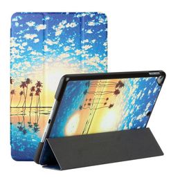 Wigento Tablet-Hülle Für Apple iPad Pro 10.5 2017 / Air 10.5 2019 / 10.2 2019 / 10.2 2020 3folt Wake UP Smart Cover Etuis Hülle Case Schutz Motiv 6