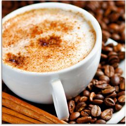 Artland Glasbild Cappuccino - Kaffee, Getränke (1 St), in verschiedenen Größen, braun