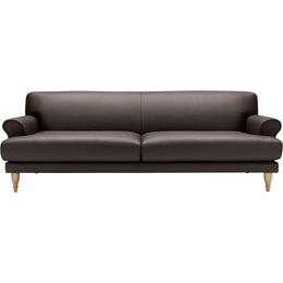 Lovi Sofa Ginger, 3-Sitzer, Füße Eiche natur, Sitzunterfederung mit Polsterunterlage, braun