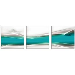 Artland Glasbild Kreatives Element, Gegenstandslos (3 St), in verschiedenen Größen, blau