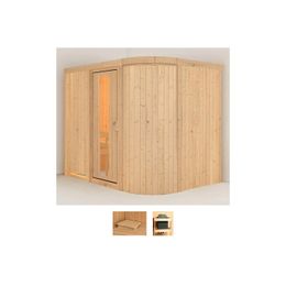 Karibu Sauna Thyra 4, BxTxH: 231 x 170 x 198 cm, 68 mm, (Set) ohne Ofen, beige