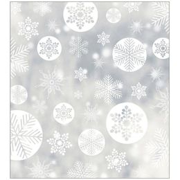 Fensterfolie Look Snowy white, MySpotti, halbtransparent, glatt, 90 x 100 cm, statisch haftend, weiß