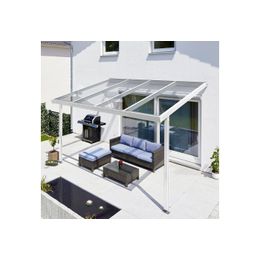 Gutta Terrassendach Premium, BxT: 410,2x306 cm, Bedachung Dachplatten, BxT: 410x306 cm, Dach Sicherheitsglas klar, weiß