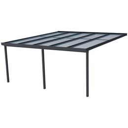 Gutta Terrassendach Premium, BxT: 511x506 cm, Bedachung Doppelstegplatten, BxT: 510x506 cm, Dach Polycarbonat bronce, grau