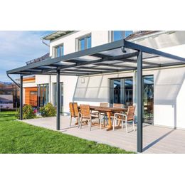 Gutta Terrassendach Premium, BxT: 611x406 cm, Bedachung Dachplatten, BxT: 611x406 cm, Dach Acryl klar, grau