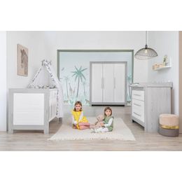 Schardt Babyzimmer-Komplettset Scandic, (Set, 3-St., Kinderbett, Kleiderschrank, Wickelkommode), Made in Germany; mit Kinderbett, Kleiderschrank und Wickelkommode, grau|weiß