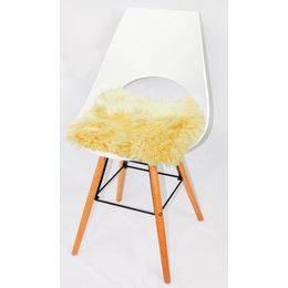 Heitmann Felle Stuhlkissen Lamm, eckig, Sitzauflage, Sitzfell, eckig, 44x44 cm, echtes Lammfell, waschbar, beige