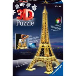 Ravensburger 3D-Puzzle Eiffelturm bei Nacht, 216 Puzzleteile, mit Farbwechsel LEDs; Made in Europe, FSC® - schützt Wald - weltweit, bunt