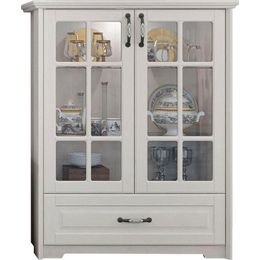 Home Affaire Vitrine Evergreen UV lackiert, Tür mit Sicherheitsglas und Soft-Close-Funktion, weiß