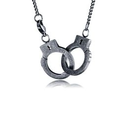 Firetti Edelstahlkette Schmuck Geschenk, Handschellen-Design, teilweise geschwärzt, grau|schwarz