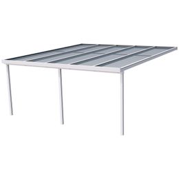 Gutta Terrassendach Premium, BxT: 511x506 cm, Bedachung Doppelstegplatten, BxT: 510x506 cm, Dach Polycarbonat Opal, weiß