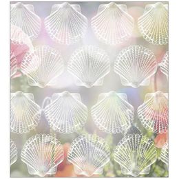 Fensterfolie Look Shells white, MySpotti, halbtransparent, glatt, 90 x 100 cm, statisch haftend, weiß