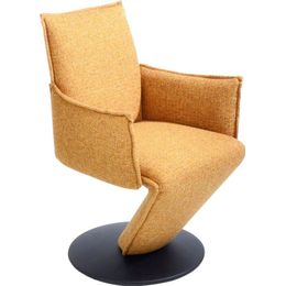 K+w Komfort & Wohnen K+W Komfort & Wohnen Drehstuhl Drive, Sessel mit federnder Sitzschale, Drehteller in Metall schwarz Struktur, gelb