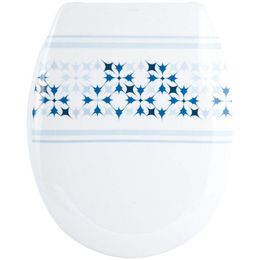 MSV WC-Sitz MALTA, Duroplast, mit Softclose, blau|weiß