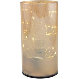 RIFFELMACHER & WEINBERGER Dekolicht, LED fest integriert, Neutralweiß, Weihnachtsdeko, aus Glas, mit 10 LEDs, Höhe ca. 15 cm, beige
