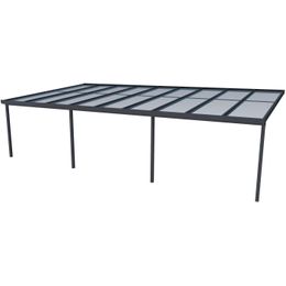 Gutta Terrassendach Premium, BxT: 913,5x506 cm, Bedachung Doppelstegplatten, BxT: 914x506 cm, Dach Polycarbonat klar, grau