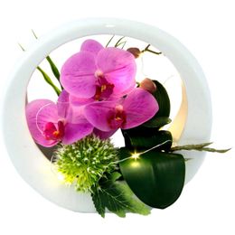 Kunstorchidee Orchidee, I.GE.A., Höhe 20 cm, im Keramiktopf, mit LED-Beleuchtung, rosa