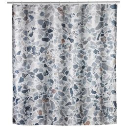 Wenko Duschvorhang Terrazzo Breite 180 cm, Höhe 200 cm, Textil (Polyester), bunt|grau