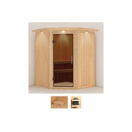 Karibu Sauna Liva, BxTxH: 165 x 165 x 202 cm, 68 mm, (Set) ohne Ofen, beige