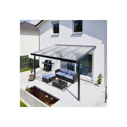 Gutta Terrassendach Premium, BxT: 410,2x306 cm, Bedachung Dachplatten, BxT: 410x306 cm, Dach Acryl klar, grau