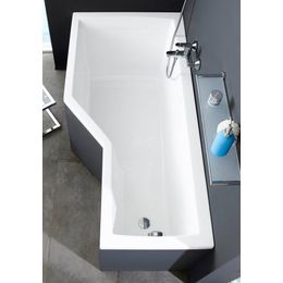 Ottofond Badewanne Cello, (Set), mit Wannenträger, Ablaufgarnitur und 1-tlg Echtglas Wannenaufsatz, weiß