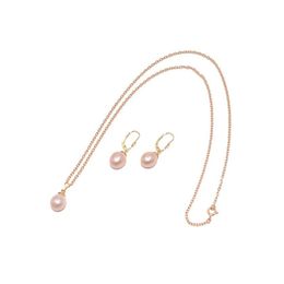 Firetti Schmuckset Multipack Schmuck Geschenk Halskette Perlenkette Perlohrschmuck (Set, 3-tlg), am Strand, zu Kleid, Sneakers! Anlass Geburtstag Weihnachten, gelb|goldfarben|rosa