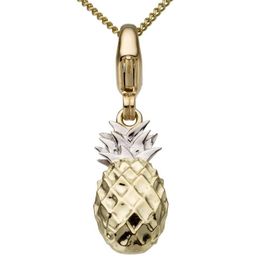 Firetti Charm-Einhänger Schmuck Geschenk Gold 375 Halskette Charmarmband Gold-Charm Ananas, gelb|goldfarben|silberfarben