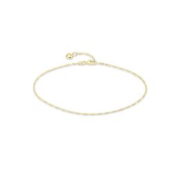 Bruno Banani Fußkette Schmuck Geschenk Silber 925 Körperschmuck Figarokette Herz, Made in Germany, gelb|goldfarben