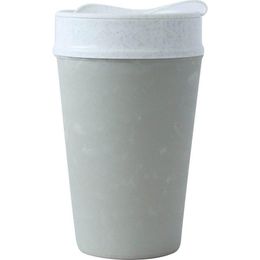 Koziol Coffee-to-go-Becher ISO TO GO, Holz, Kunststoff, 100% biobasiertes Material,doppelwandig,melaminfrei,recycelbar,400ml, grau