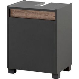 Schildmeyer Waschbeckenunterschrank Cosmo Badezimmerschrank Badmöbel Breite 42 cm, schwarz