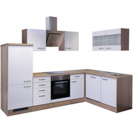 Flex-Well Winkelküche Florenz, mit E-Geräten, Gesamtbreite 280 x 170 cm, weiß