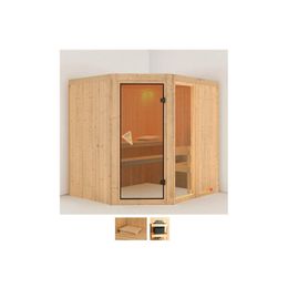 Karibu Sauna Frigga 2, BxTxH: 196 x 170 x 198 cm, 68 mm, (Set) ohne Ofen, beige