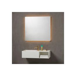 Loevschall Badspiegel Vejle, 75x80 cm, mit Beleuchtung, silberfarben