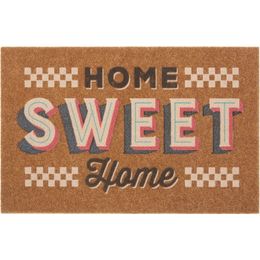 Fußmatte Home sweet Home bunt, my home, rechteckig, Höhe: 10 mm, mit Spruch, mit Schrift, Kokos-Look, Robust, Pflegeleicht, Rutschfest, braun