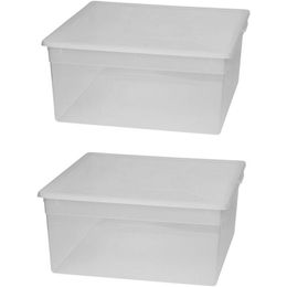 Kreher Aufbewahrungsbox (Set, 2 St), Größe XL 23 Liter, weiß