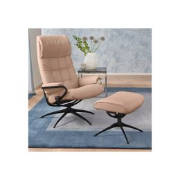 stressless® Relaxsessel London (Set, Relaxsessel mit Hocker), mit Hocker, High Back, mit Star Base, Gestell Schwarz, beige